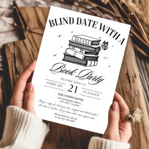 Blind Date With a Book Party Invitation Template, Book Exchange Party ...