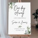 One Day Away Welcome Sign, Wedding Rehearsal Dinner Welcome Sign, the ...