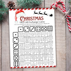 Christmas Gift Exchange Dice Game, Christmas Printable Game, Coworker ...