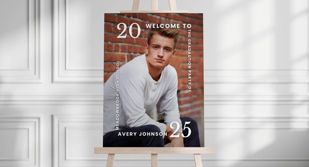 Graduation Party Welcome Sign Template, Boy Son Senior Grad Party ...
