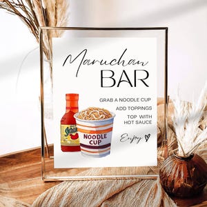 Ramen Noodle Bar Sign, Noodle Cup Bar Sign Print, Instant Noodles & Hot ...