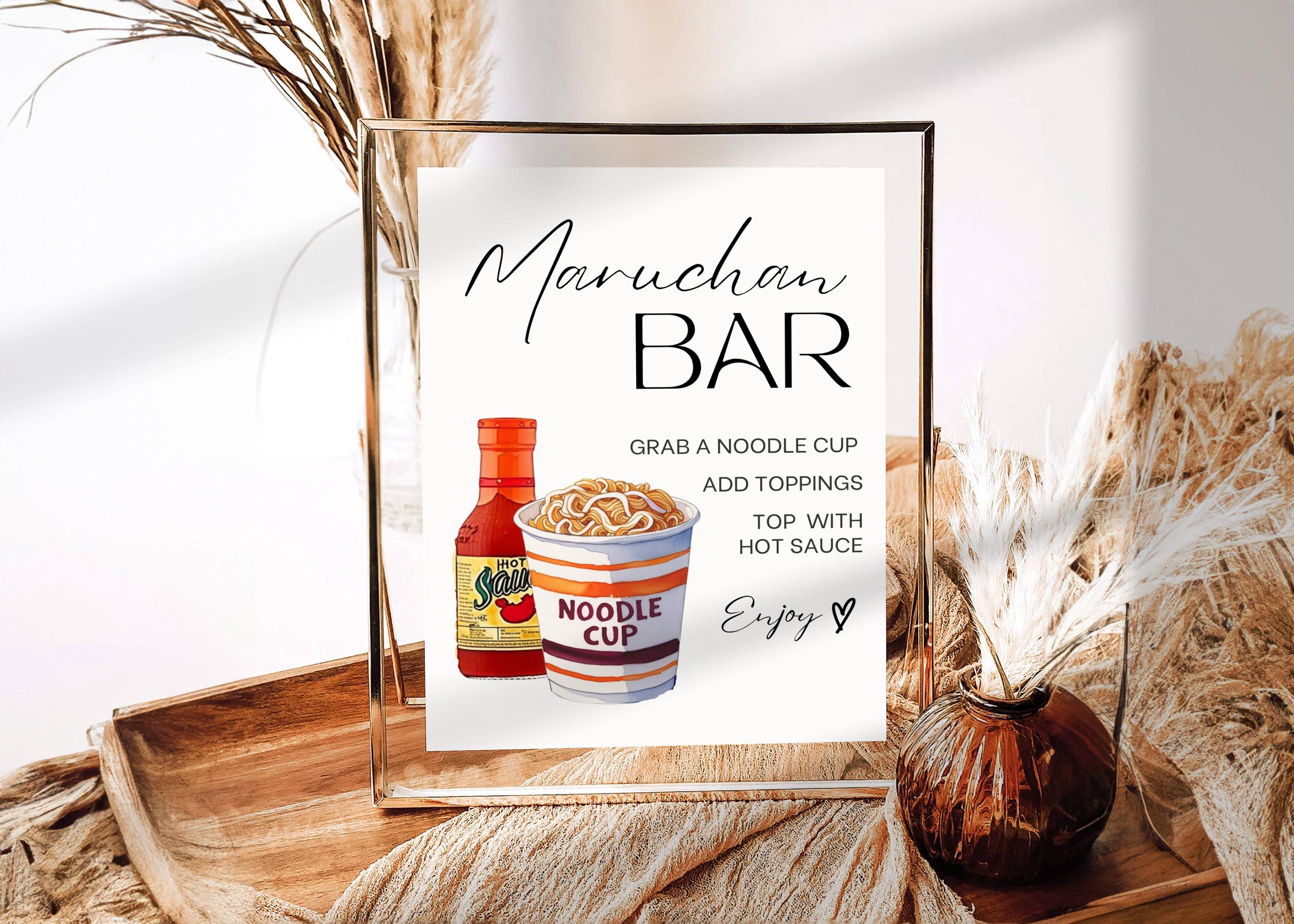 Ramen Noodle Bar Sign, Noodle Cup Bar Sign Print, Instant Noodles & Hot ...