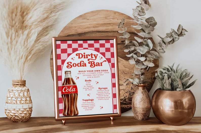 Plantilla de letrero para bar de refrescos "Ready to Pop Dirty Soda Bar ...