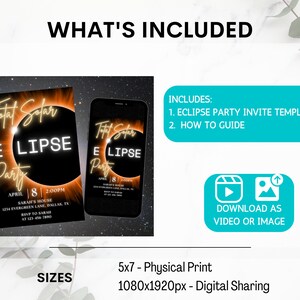 2024 Total Solar Eclipse Party Invitation, Digital Eclipse Viewing ...
