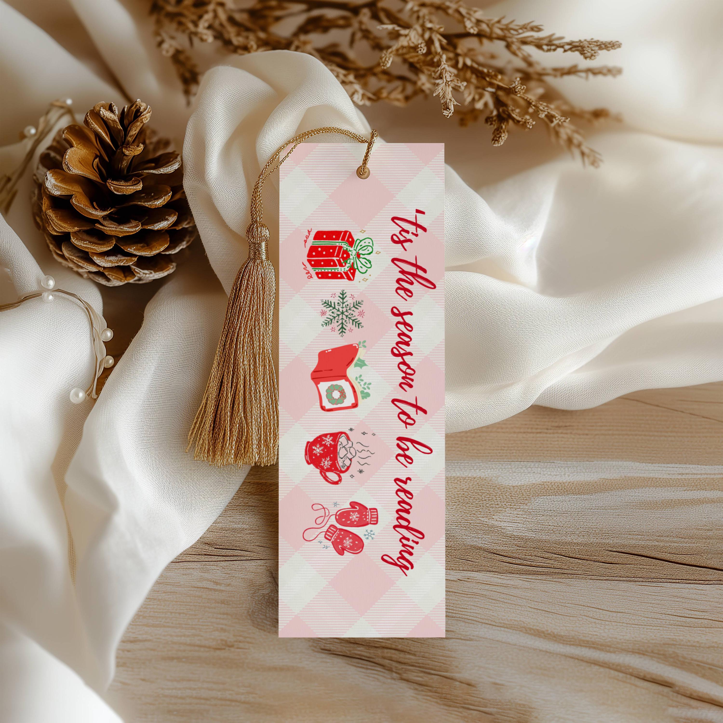 Christmas Holiday Bookmark Bundle, Cozy Winter Book Mark Set Printable ...