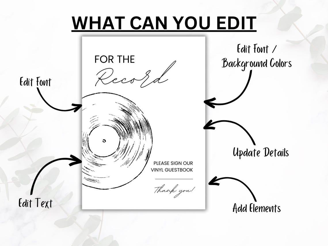 For the Record Guestbook Sign, Vinyl Record Wedding Sign, Please Sign ...