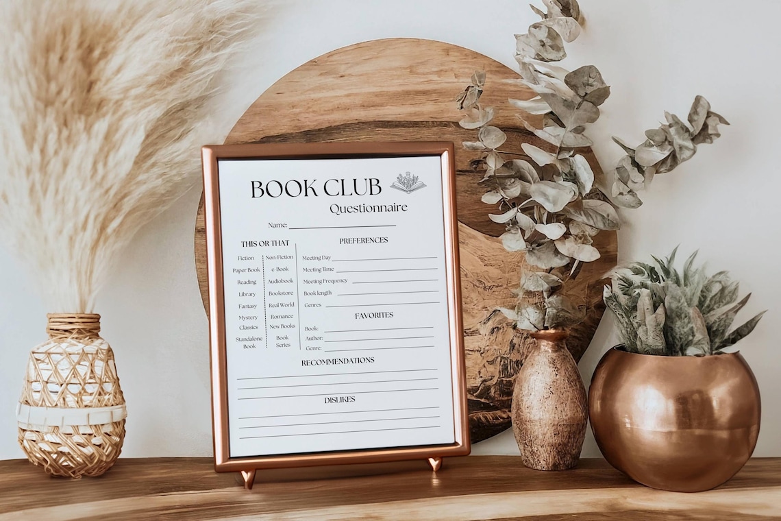 Book Club Survey Questionnaire, Reading Group What to Read Next Survey ...