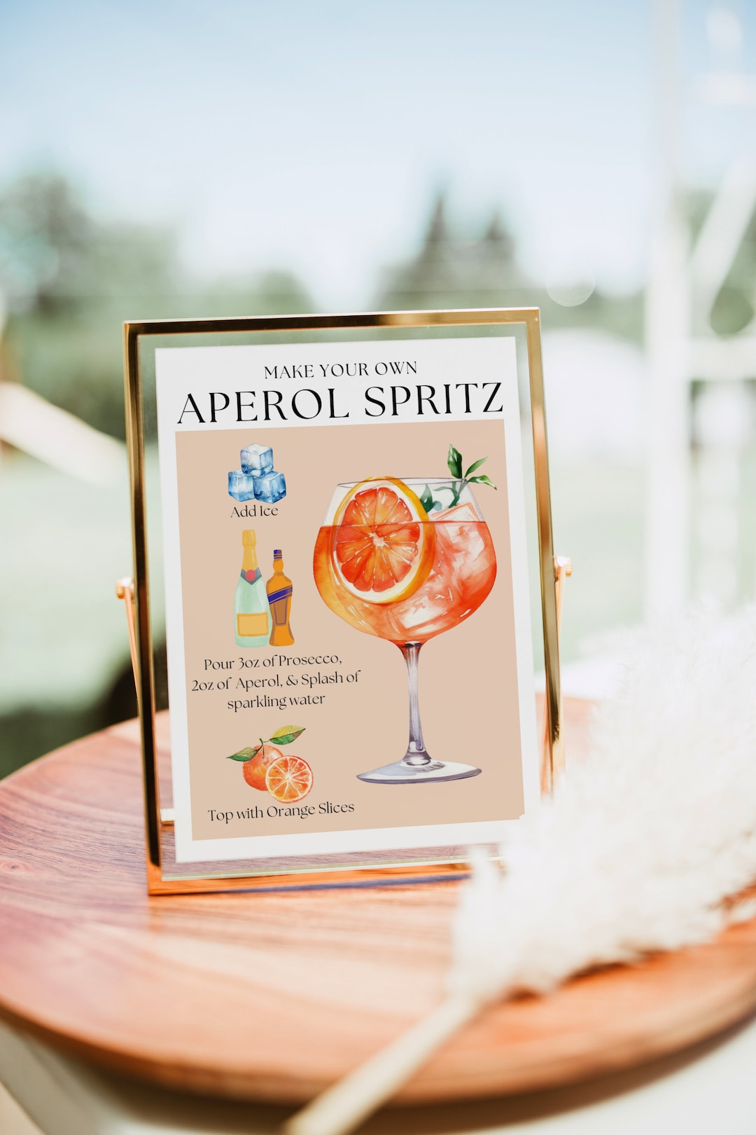 Aperol Spritz Bar Sign, Aperol Spritz Cocktail Print, Signature Drink ...