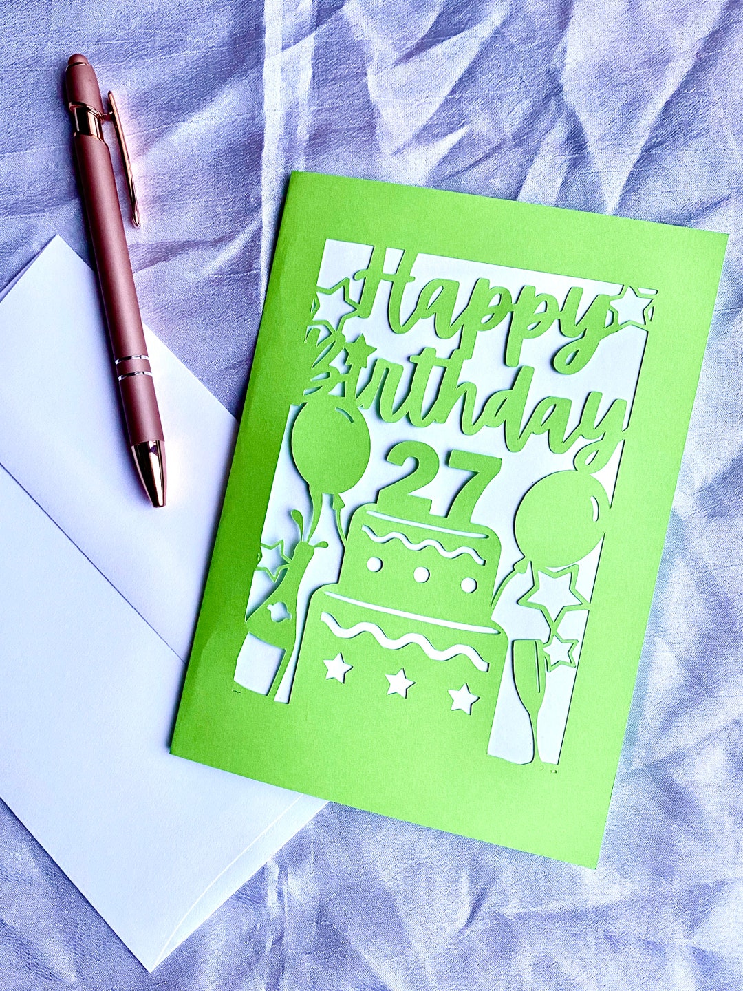 Happy Birthday Card SVG Personalized Year Birthday Card Cut File for ...