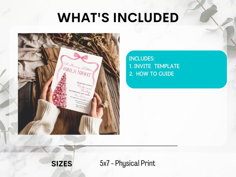 Girls Night Christmas Party Invitation Template, Pink Bow Pinkmas ...