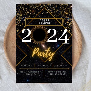 Total Solar Eclipse Party Invitation, Printable Eclipse Viewing Party ...