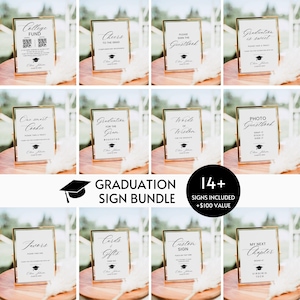 Graduation Party Sign Bundle Template, Graduation Table Signs, Grad ...