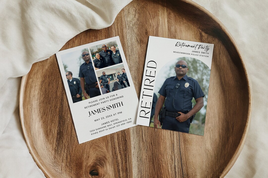 Retirement Party Invitation Template, Police Retiree Announcement ...