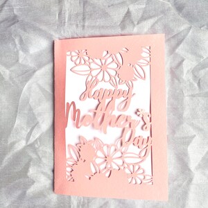Mother's Day Card With Flowers Template, Floral Card for Mom Cutout ...