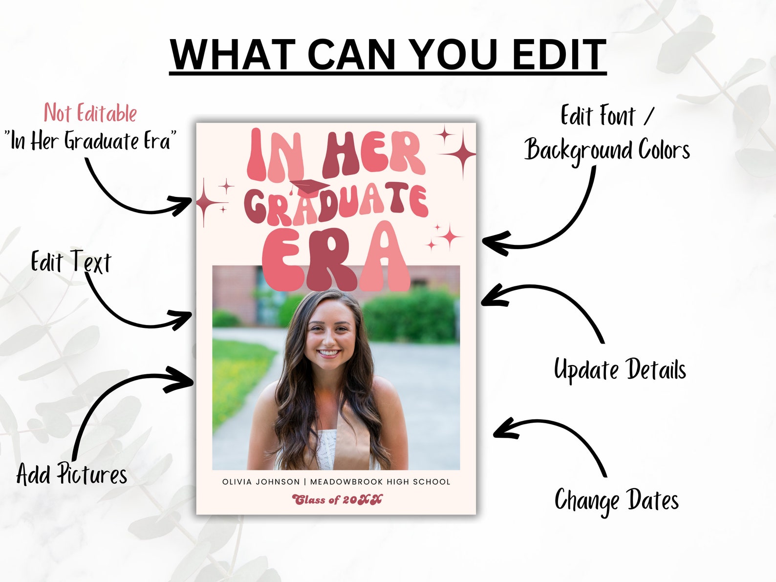 Grad Era Graduation Invitation Template, Senior Graduate Announcement ...