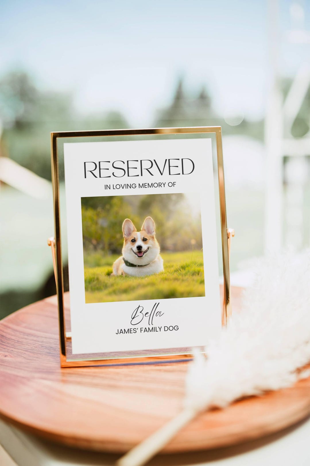Reserved in Memory Sign Template, Wedding Memorial Sign Template, in ...