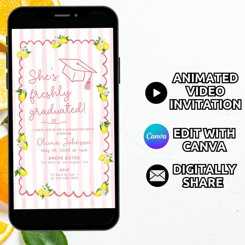 Freshly Graduated Invitations - Etsy