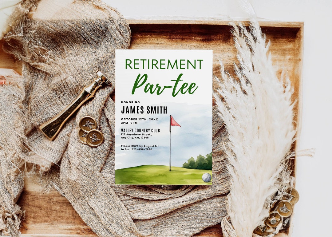 Retirement Party Invitation Template, Golf Lover Retirement ...