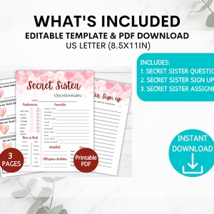Secret Sister Survey Questionnaire, Christmas Gift Exchange Party ...