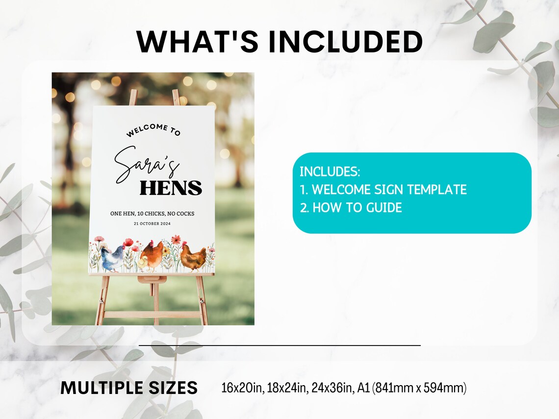 Editable Hens Party Welcome Sign Template, Bachelorette Welcome ...
