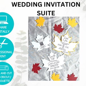 Fall Wedding Invitation Bundle, Forest Wedding Invitation Template ...