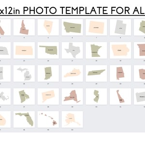 State Shaped Photo Collage Template, Digital US States Scrapbook in ...