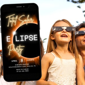 2024 Total Solar Eclipse Party Invitation, Digital Eclipse Viewing ...