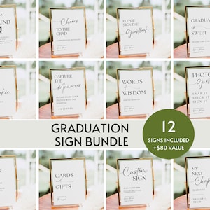 Graduation Party Sign Bundle Template, Graduation Table Signs, Grad ...
