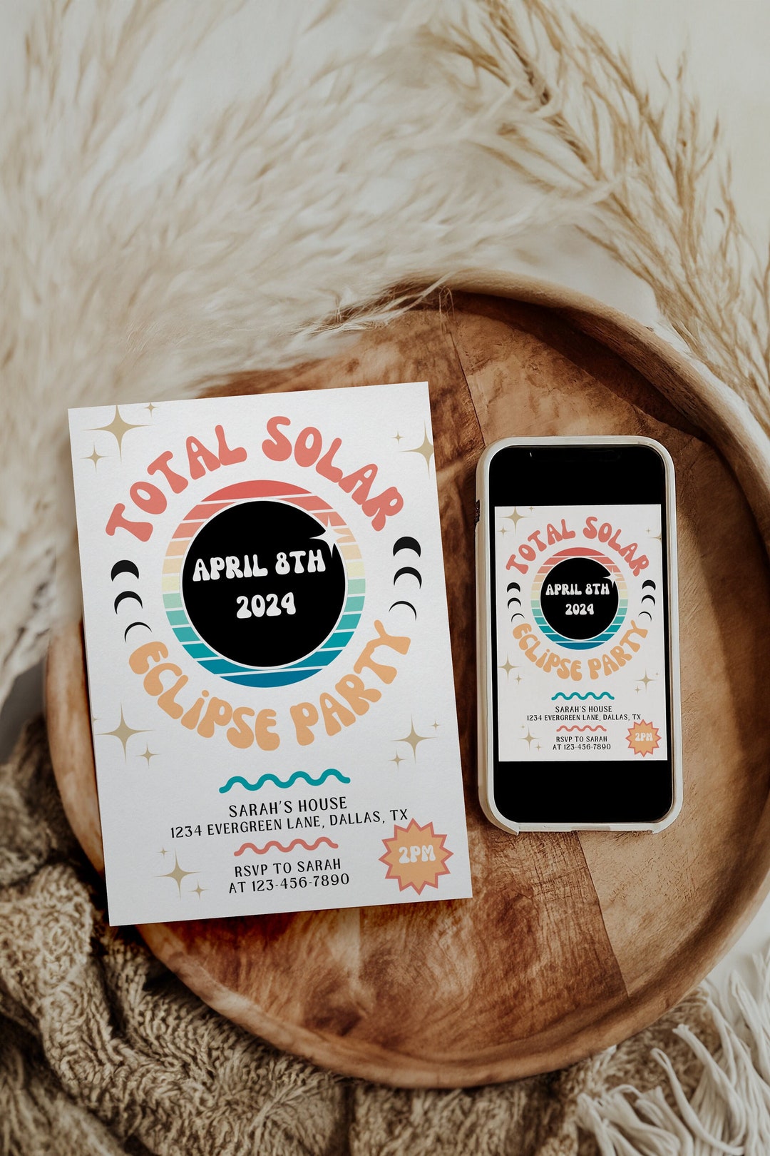 Total Solar Eclipse Party Invitation, Printable Eclipse Viewing Party ...