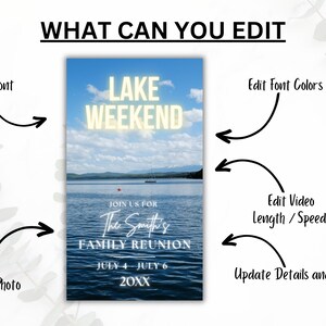 Digital Family Reunion Invitation & Itinerary Template, Lake Family ...