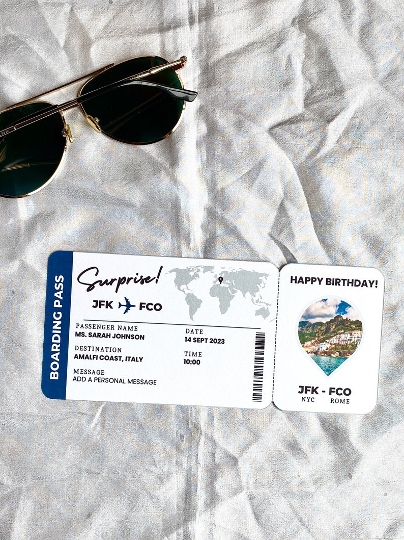 Editable Boarding Pass Template Surprise Trip Ticket Etsy 7383