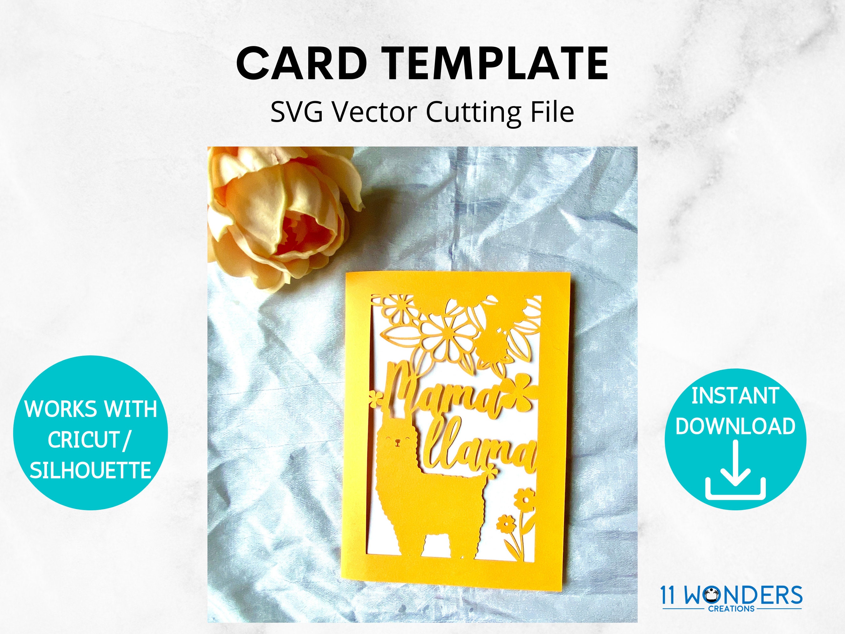 Cute Llama Card SVG Template Alpaca Card for Him Cutout - Etsy