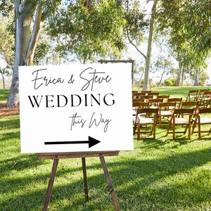 Minimalist Wedding Parking Sign Bundle, Editable Modern Wedding Shuttle ...