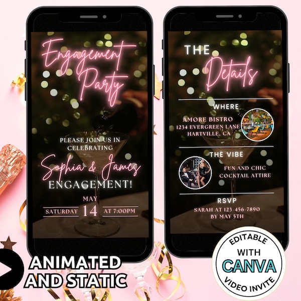 Digital Engagement Invitation Template - Etsy