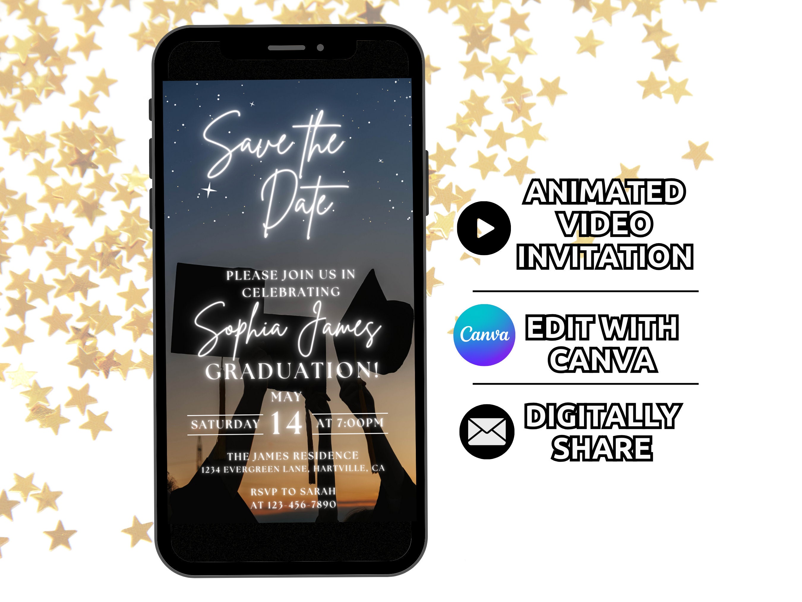 Graduation Invitation Template, Senior Graduate Announcement ...