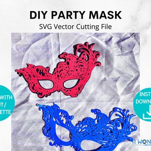 DIY Masquerade Mask, Mardi Gras Mask SVG File Cutout for Cricut ...