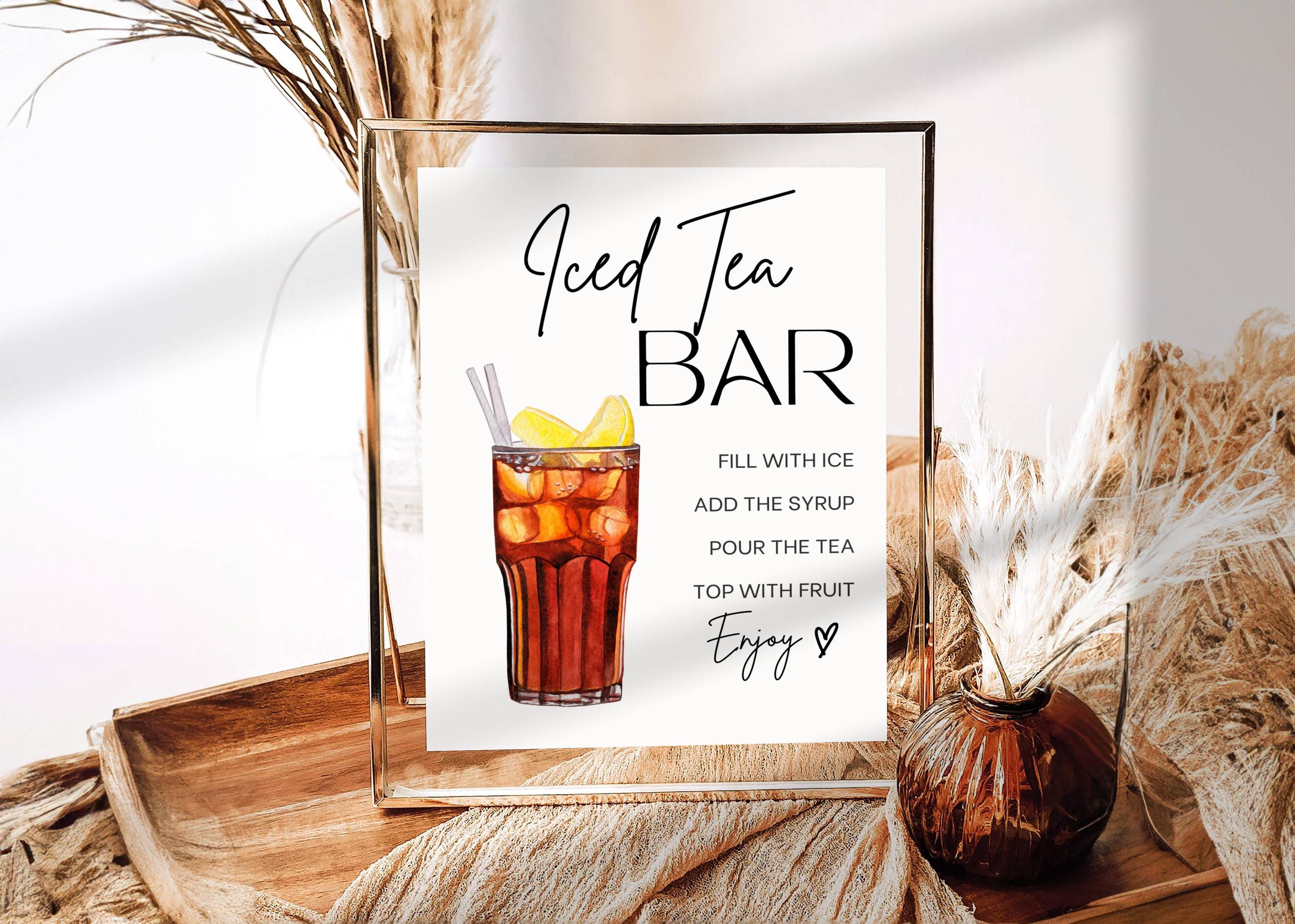 Iced Tea Bar Sign, Sweet Tea Bar Mocktail Print, Signature Drink Menu ...