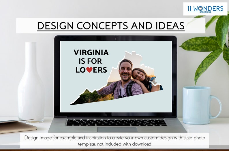 State Shaped Photo Collage Template Digital US States - Etsy