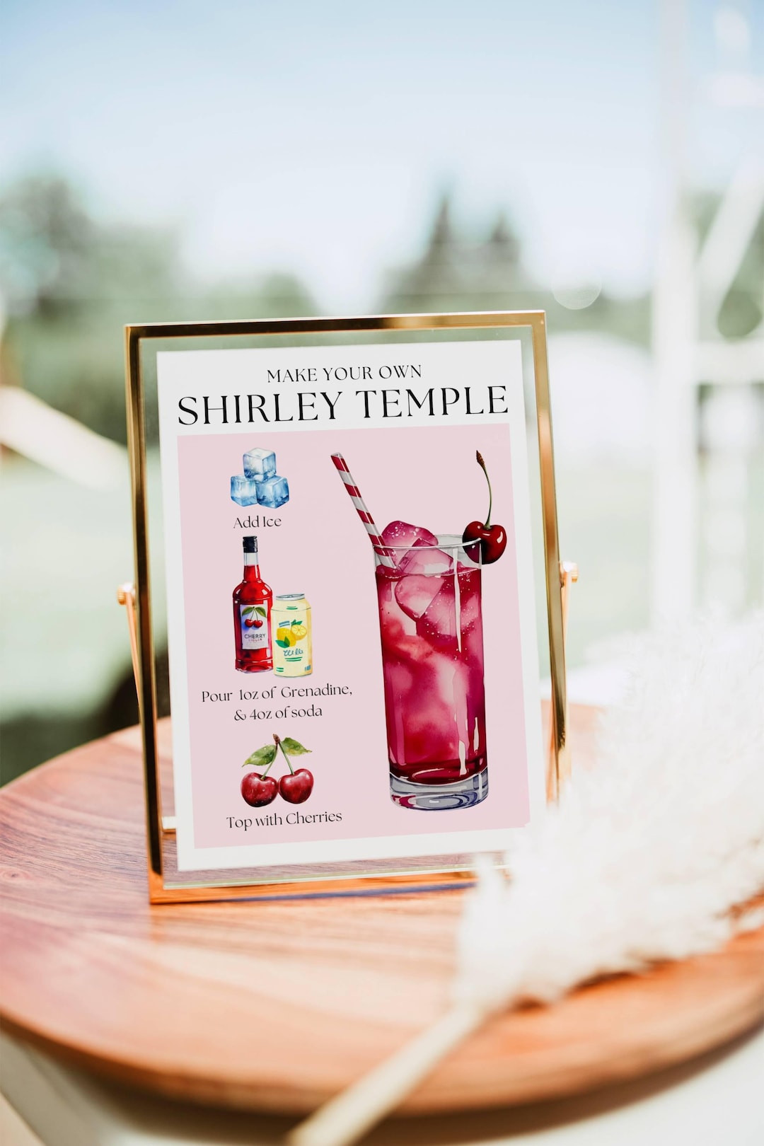 Shirley Temple Bar Sign Shirley Temple Cherry Mocktail Signature Drink