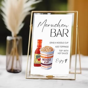 Ramen Noodle Bar Sign, Noodle Cup Bar Sign Print, Instant Noodles & Hot ...