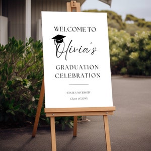 Graduation Welcome Sign Template, Graduation Party Welcome Sign Modern ...