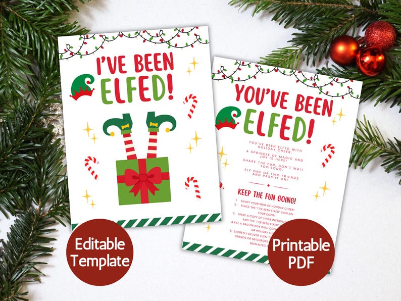 You've Been Elfed Printable, We've Been Elfed Christmas Game, Elf ...