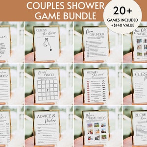 Minimalist Couples Shower Game Bundle, Modern Wedding Shower Games ...