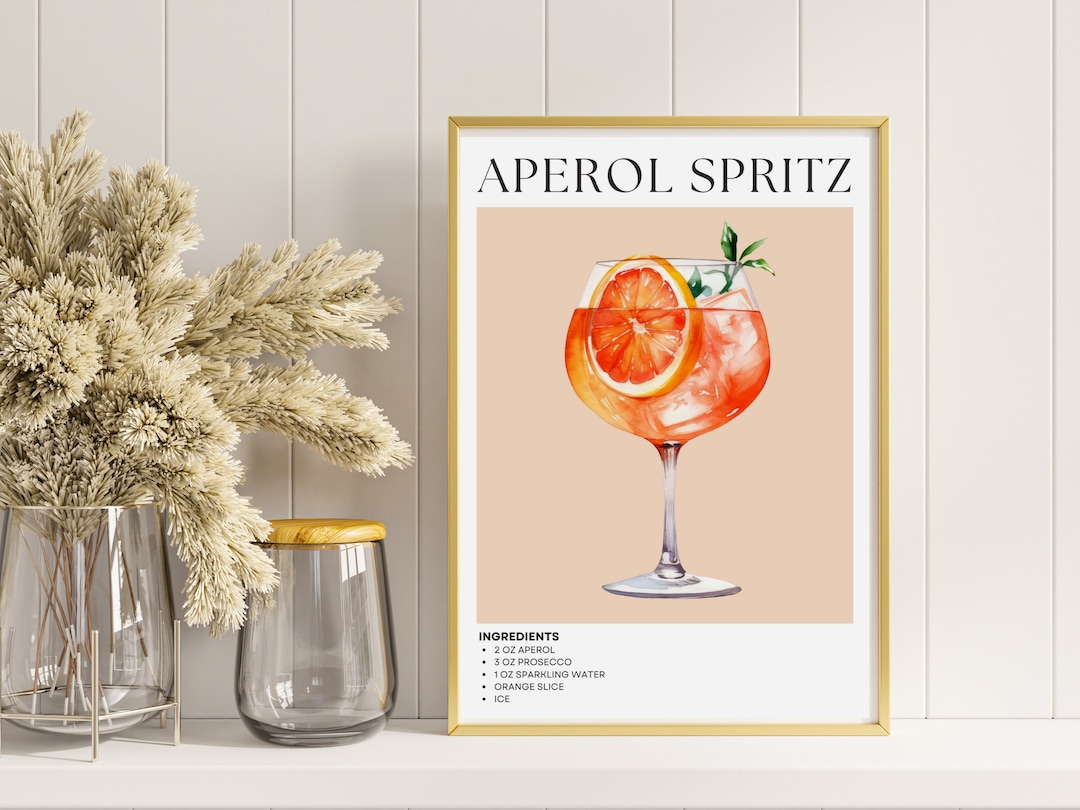 Aperol Spritz Bar Sign, Aperol Spritz Cocktail Print, Party Signature ...