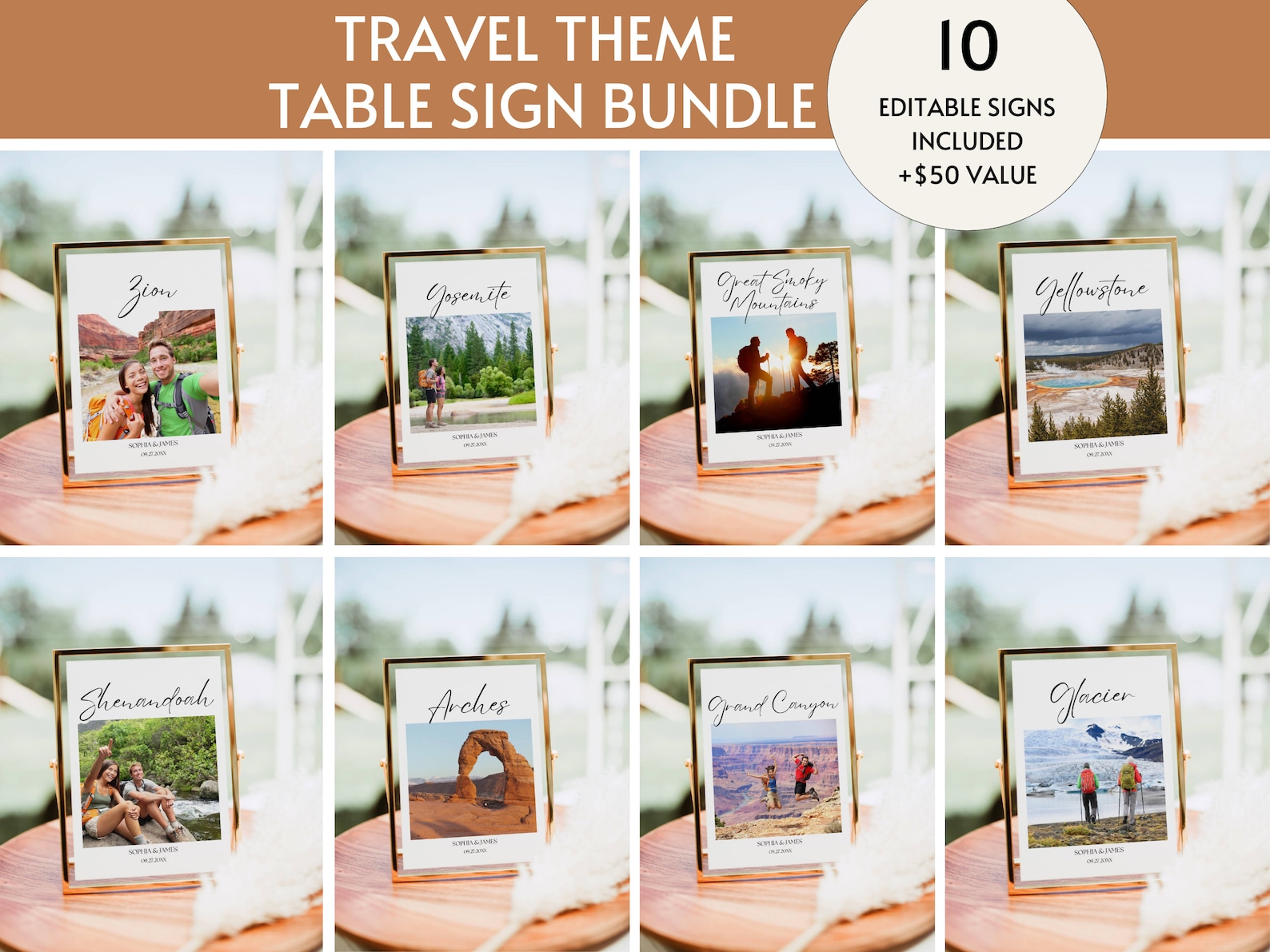 Travel Theme Photo Table Numbers Bundle, Destination Wedding Table ...
