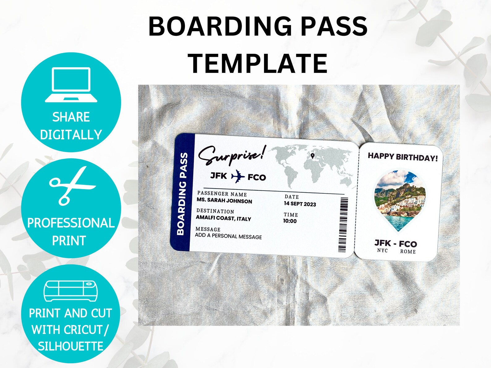 Editable Boarding Pass Template Surprise Trip Ticket - Etsy