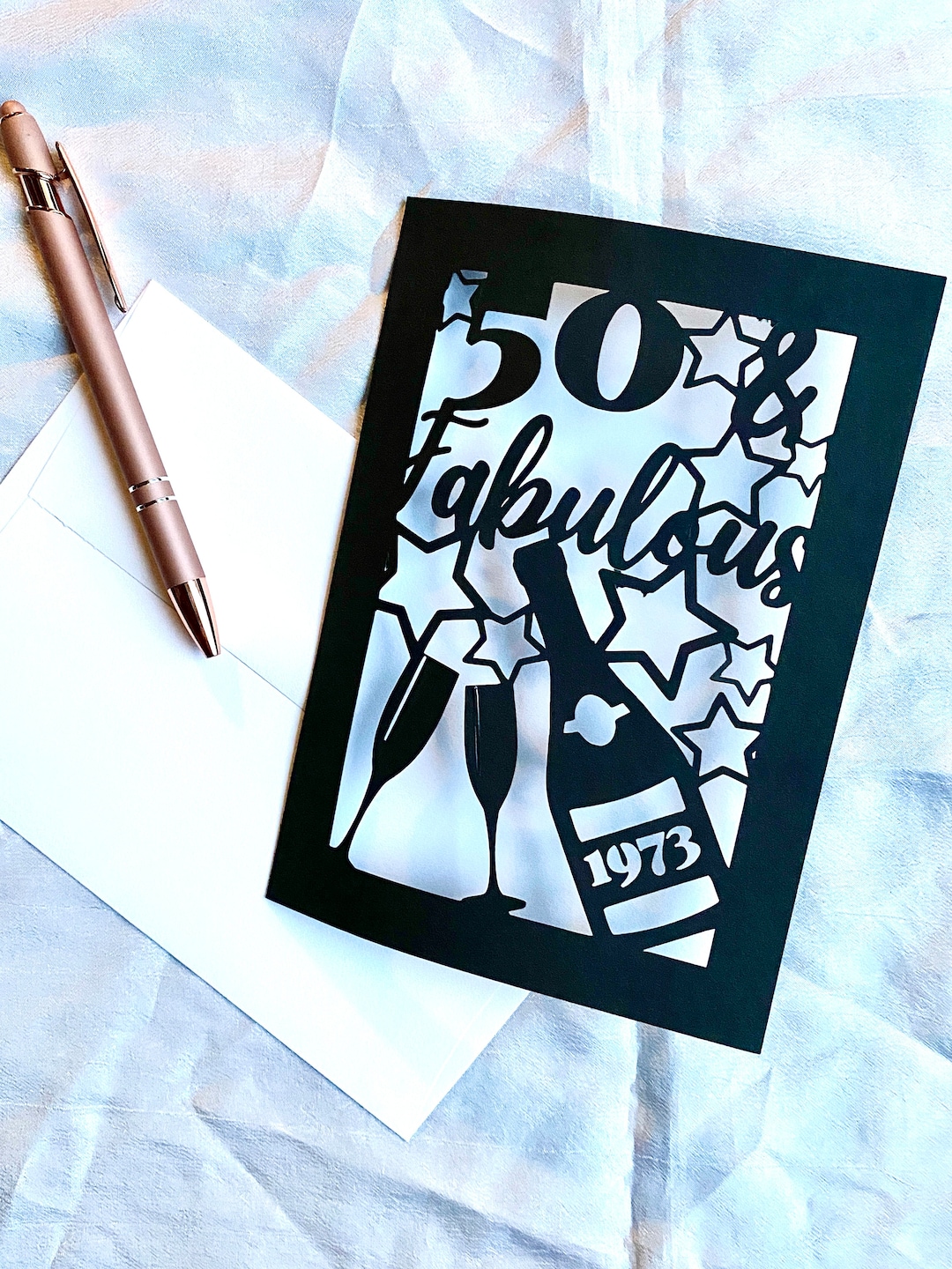 50 and Fabulous Birthday Card Template Happy 50th Birthday - Etsy