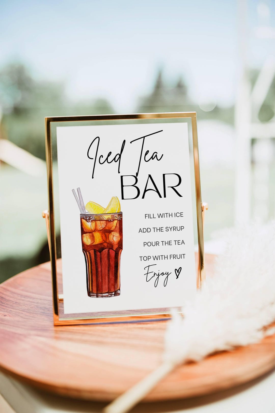 Iced Tea Bar Sign, Sweet Tea Bar Mocktail Print, Signature Drink Menu ...