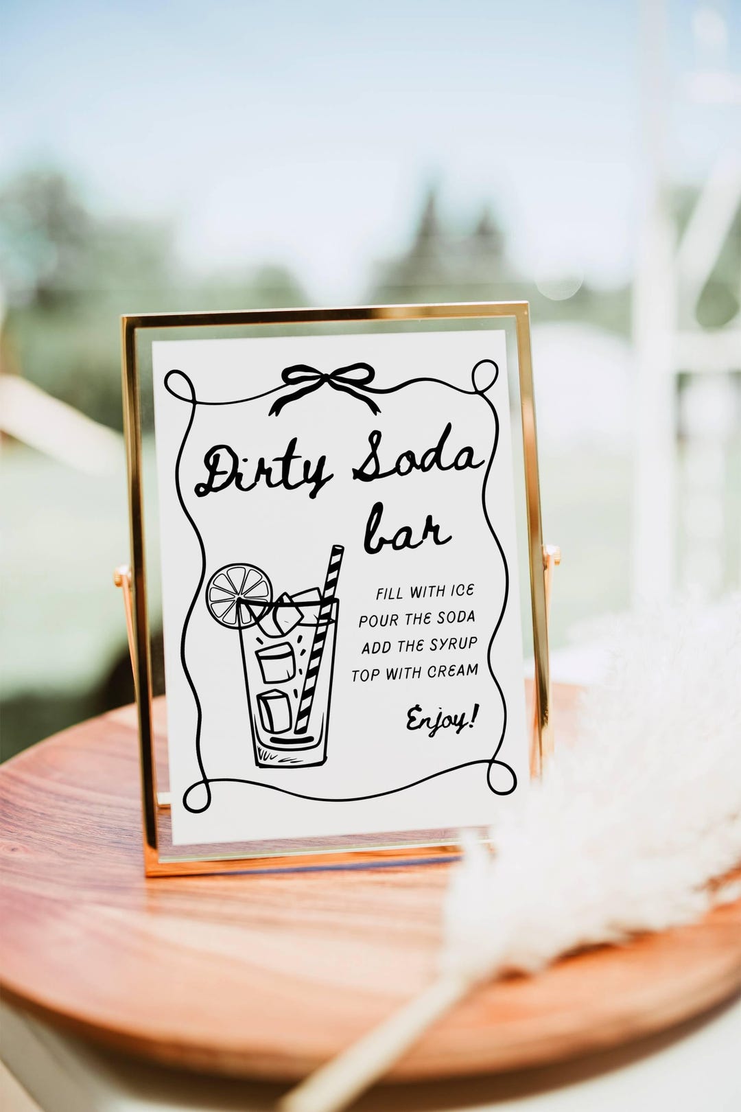 Dirty Soda Bar Sign, Soda Bar Mocktail Print, Signature Drink Bar Menu ...