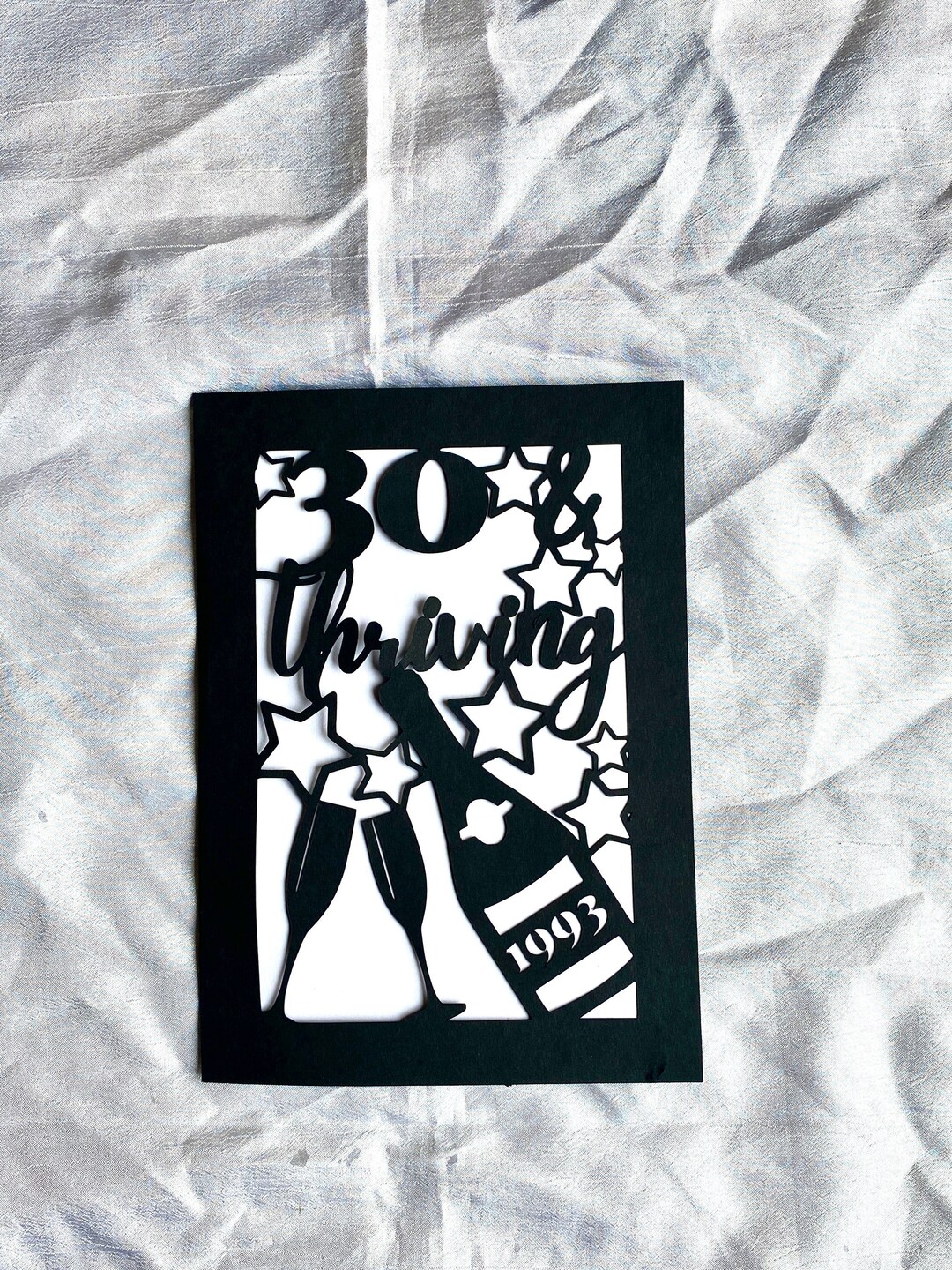 30 and Thriving Birthday Card Template, Happy 30th Birthday Card Cutout ...